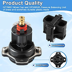 GP76851 Mixer Cap and GP500520 Pressure Balancing Unit, Compatible with Kohler GP77759 Mixer Cap, Shower Cartridge Replacement Valve Repair Kit, for Rite-Temp and 1/2" Shower Valve