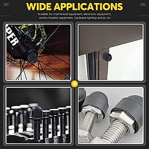 Mardatt 160Pcs 6 Sizes Bolt Covers Screw Caps Assortment Kit M4 M5 M6 M8 M10 M12 Plastic Acorn Nut Dome Hex Cap Cover for Protecting Hexagon Screws Bolts,Black