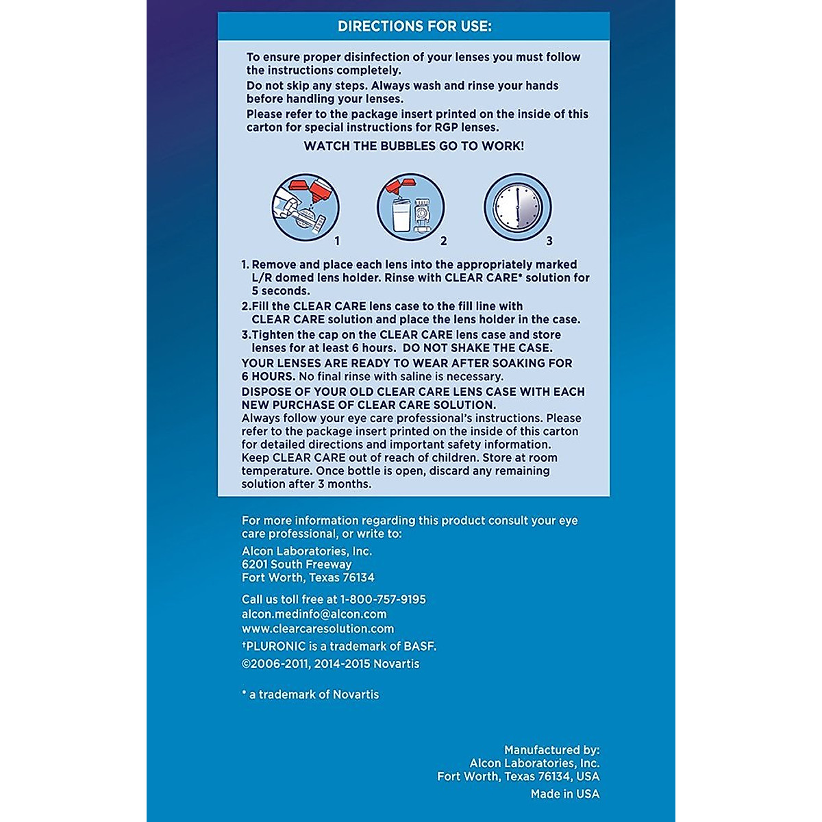 Clear Care Cleaning & Disinfecting Solution with Lens Case, Twin Pack,12 Fl Oz (Pack of 2)