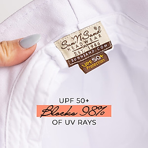 Sun 'N' Sand Packable Sun Hat Women - Cotton Summer Hat - Beach Hats for Women - Foldable Packable Hat with Drawstring - 3.5" Brim - Natural