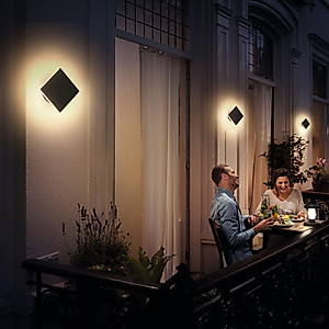 Aoceley Outdoor LED Wall Light Modern Outdoor Porch Light Patio Light Outdoor Wall Sconce Aluminum Waterproof Porch Lights Indoor Outdoor Sconce Wall Lighting Warm White 3000K (Square)