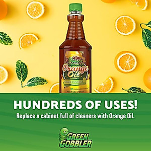 Green Gobbler All-Natural, Cold Pressed Concentrated Orange Oil for Home and Outdoor Multi-Purpose Cleaning- Hundreds of Uses, 32 oz