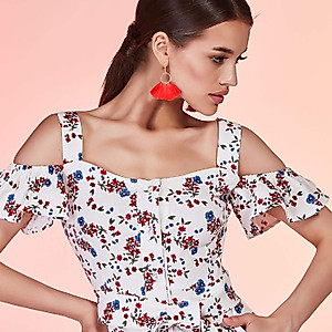 120 Pieces DIY Tassels Multicolored Mini Tassels Charm with 100 Pieces Gold Plated Earring Hooks and 200 Jump Rings for Earring Jewelry Making DIY Craft Accessory