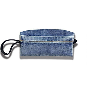 qkwlo Blue Country Empty Back Pocket of Jeans Denim Coin Pouch Pen Holder Clutch Wristlet Wallets Purse Portable Storage Case Cosmetic Bags Zipper