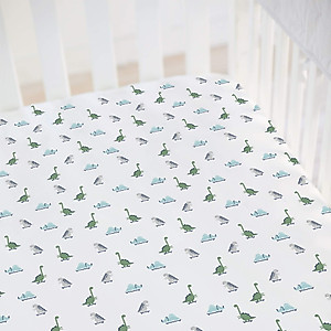 Hello Spud - Dinosaurs Fitted Crib Sheet Organic Cotton Jersey - Super Soft