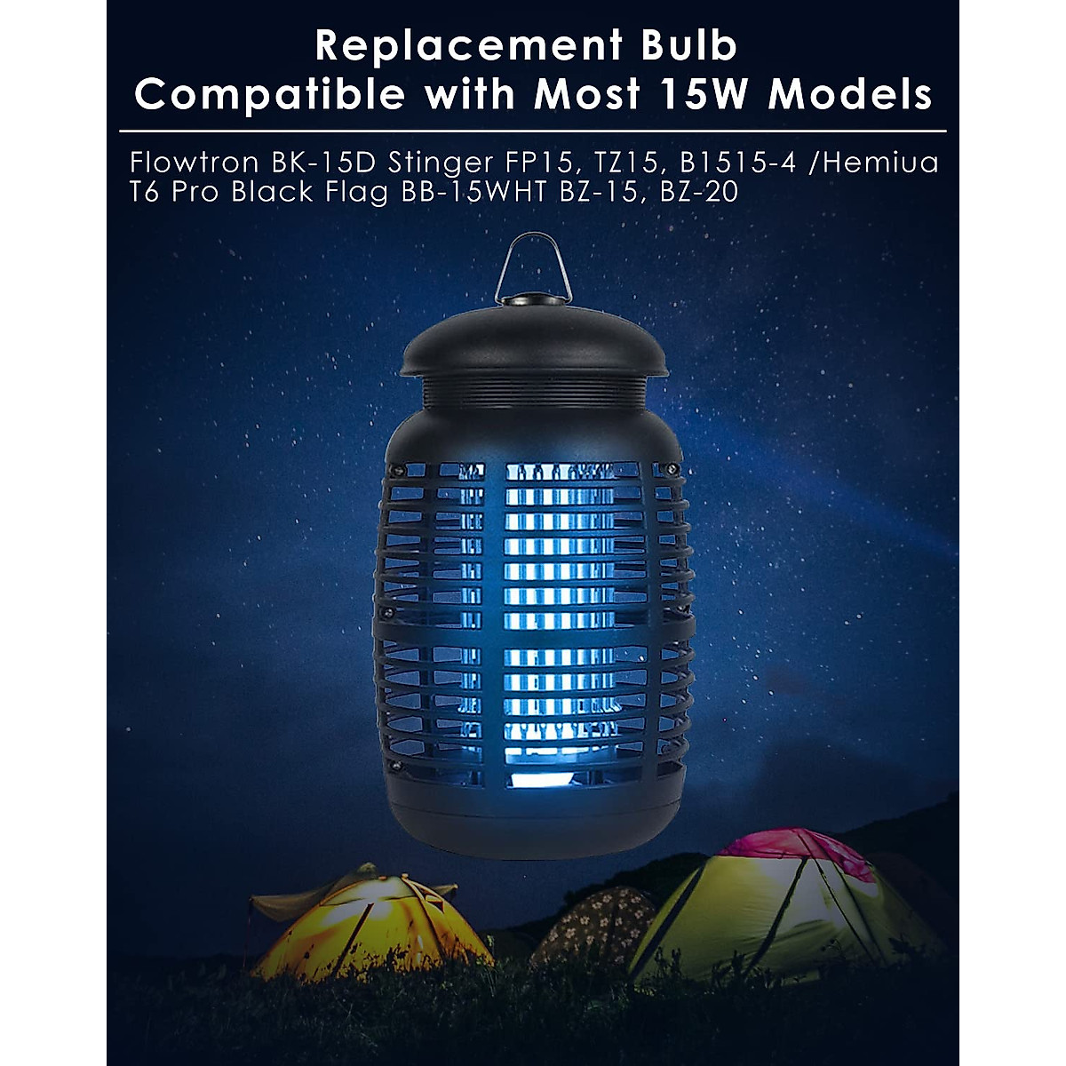 PACETAP 4 Pack Replacement Bulbs FUL15W BL with 4 Pin Base, Indoor Outdoor 15W U Shape Lamp Tube Compatible with T6 T8 T9