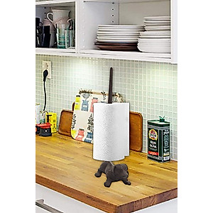 Retro Cast Iron Dog Paper Holder - Decorative Free Standing Paper Holder - Antique Brown