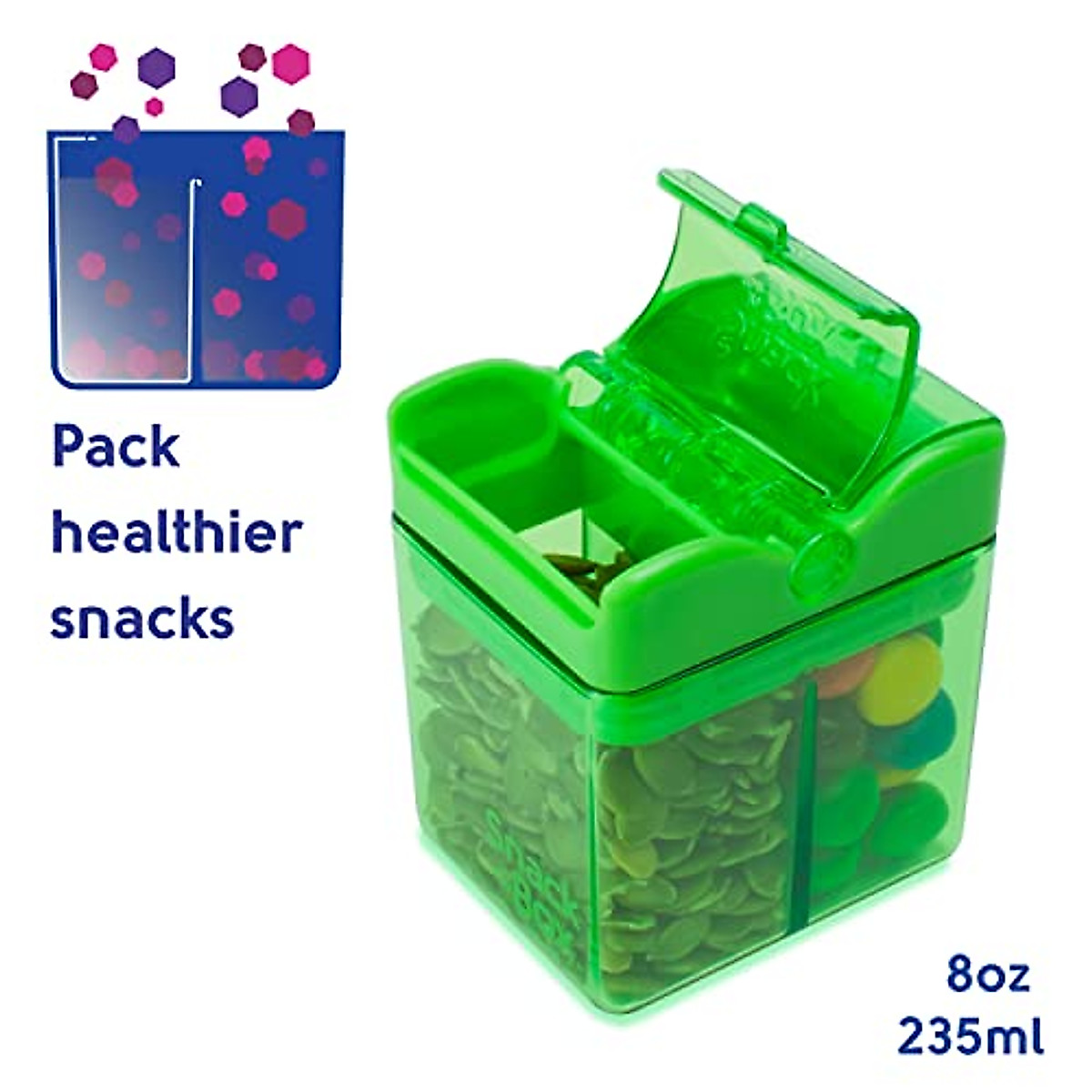 Precidio Design Snack in the Box NEW Little Finger-Friendly Eco-Friendly Reusable Snack Container (Green) 1001GR