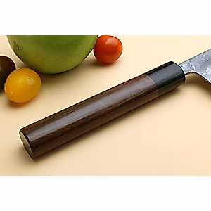 Yoshihiro Stainless Clad Nashiji Ginsan High Carbon Stain Resistant Steel Kiritsuke Multipurpose Chefs Knife (9.5"(240mm) & No Saya)