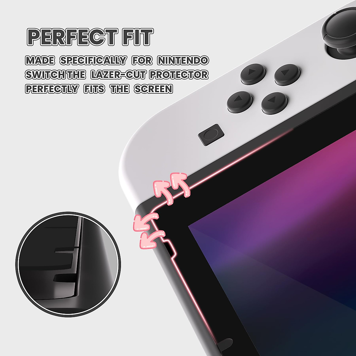 eXtremeRate 2 Pack Black Border Transparent HD Clear Saver Protector Film, Tempered Glass Screen Protector for Nintendo Switch [Anti-Scratch, Anti-Fingerprint, Shatterproof, Bubble-Free]