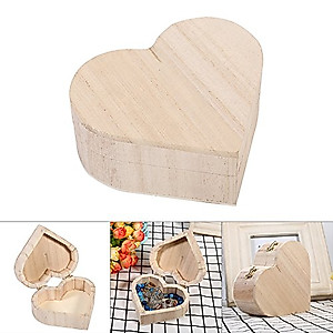Yosoo Handcrafted Wooden Storage Box Heart Shaped Jewelry Box Container Organizer Portable