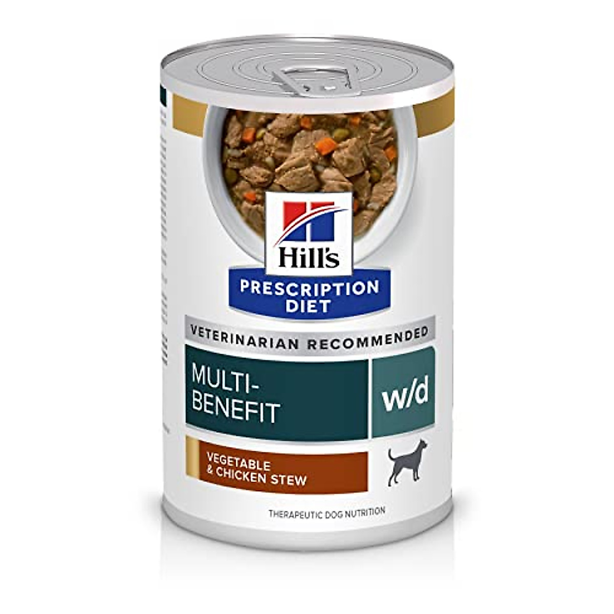 Hill's Prescription Diet w/d Multi-Benefit Digestive/Weight/Glucose/Urinary Management Vegetable & Chicken Stew Wet Dog Food, Veterinary Diet, 12.5 oz. Cans, 12-Pack