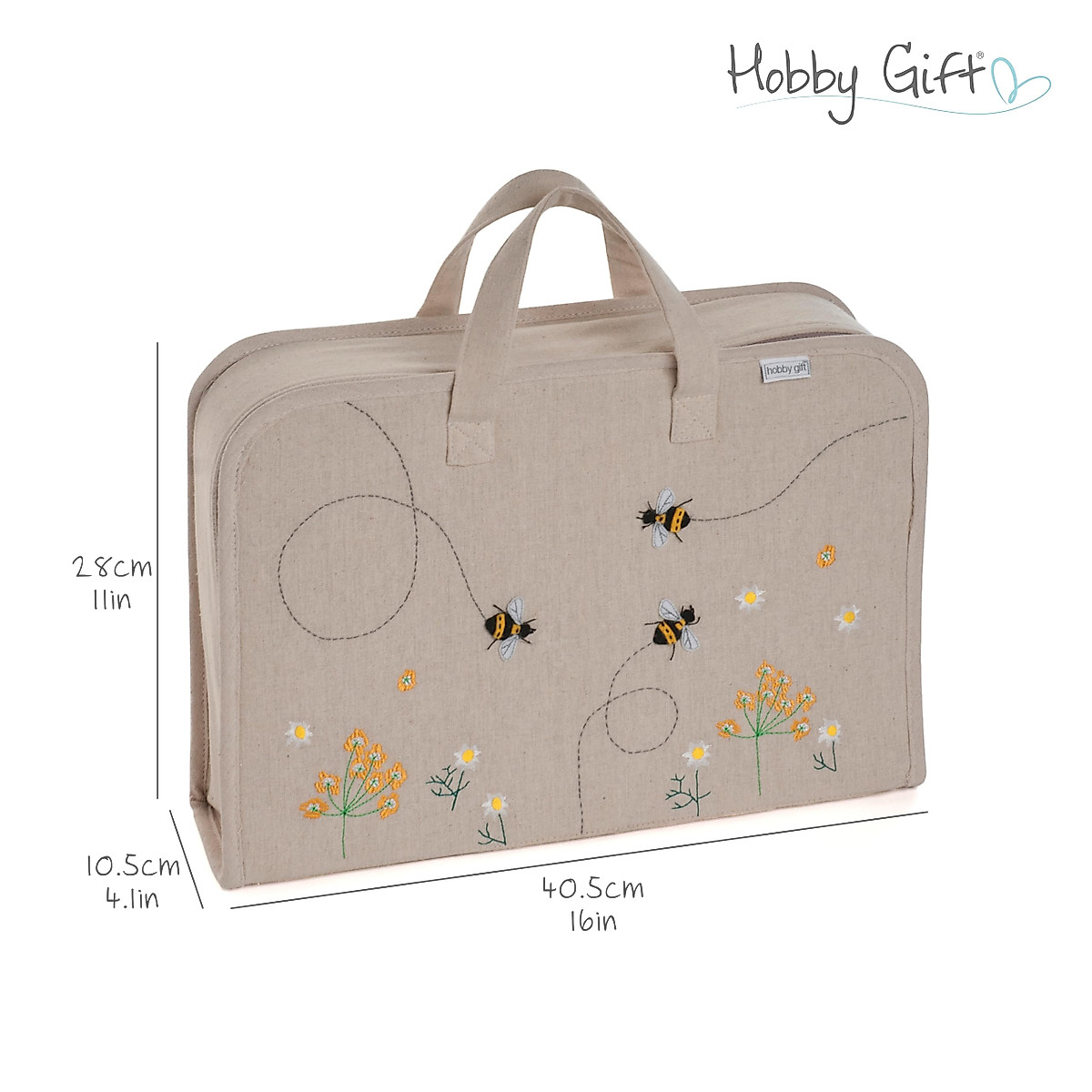 Project Case - Appliqué Linen Bee - Large - HobbyGift