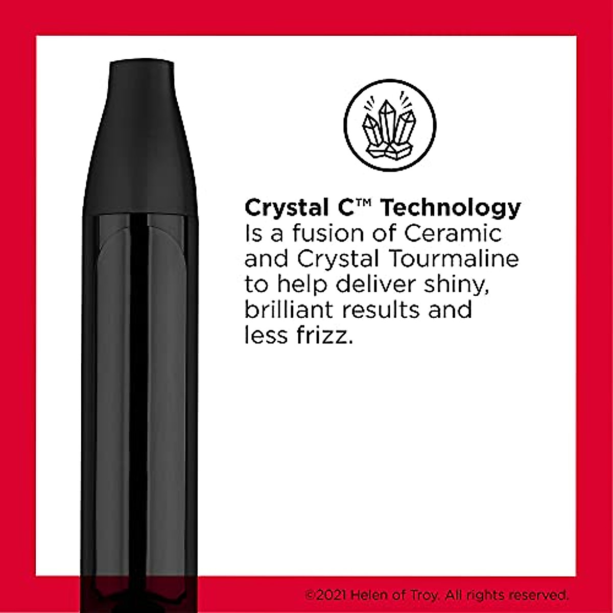 Revlon Crystal C + Ceramic Hair Curling Iron | Long-Lasting Shine and Less Frizz, (1-1/4 in)