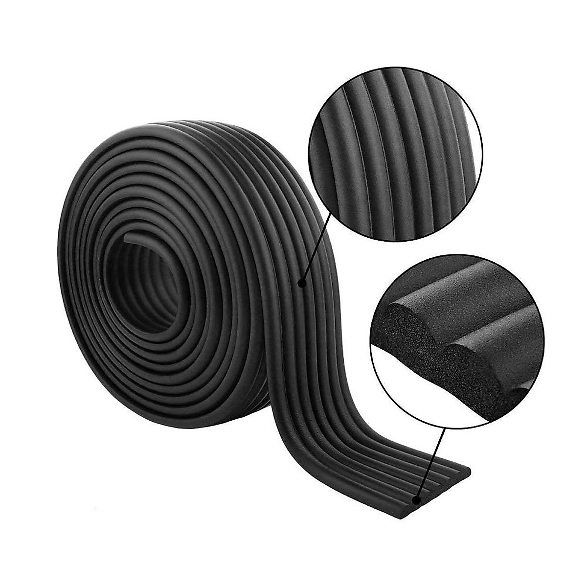 GFQLONG 2 Pack Baby Proofing Edge & Corner Guards 6.5ft Multifunctional Child Safety Furniture Wide Bumper Table Sharp Edges Protector, Black