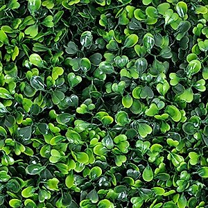 Artificial Greenery Boxwood, Privacy Fence Screen Faux Plant, UV Resistant Topiary Hedge, for Outdoor Indoor Use as Wall Backdrop, Garden, Backyard, Event Decorations (20” x 20”)