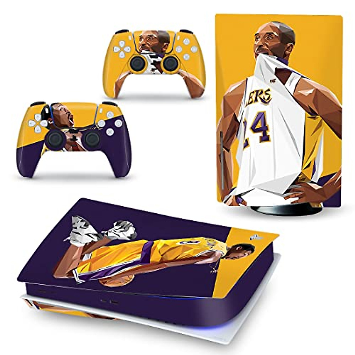 Skins for PS5 Skin Disc Edition Console and Controller Accessories Cover Wraps Basketball Sports Design for Playstation 5 Disc Version