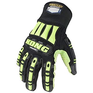 Ironclad KONG SDX2W-04-L Waterproof Oil and Gas Safety Impact Gloves, Large ,Black/Green