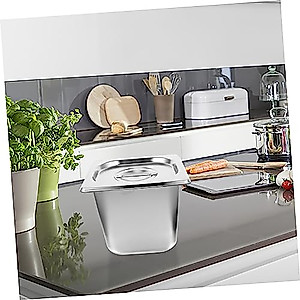 ULTECHNOVO 2pcs Hotel Pan Table Tray Deep Steam Pan Stainless Steel Chafers Stainless Steel Saucepan Table Trays for Eating Food Heater Buffet Dishes Container Buffet Simple Tray Canteen Tray