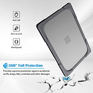 ProCase Protective Case for 15" Microsoft Surface Laptop 5/4/3, Heavy Duty Slim Hard Shell Cover with Foldable Kickstands -Grey