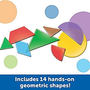 Learning Resources Translucent Geometric Shapes - 408 Pieces, Grades Pre-K+ | Ages 4+ Preschool Learning Materials, Manipulative Shapes, Early Geometry Skills, Classroom Accessories, Teacher Aids