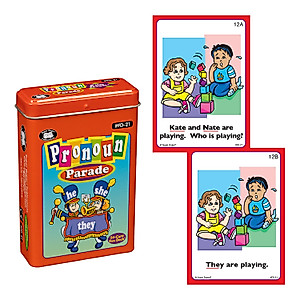 Super Duper Publications | Pronoun Parade Flash Cards | Grammar and Reading Skills Fun Deck | Educational Learning Materials for Children