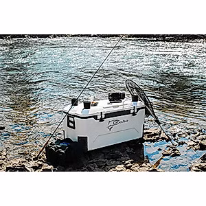 COHO 165QT Ice Chest Hard Cooler, Heavy Duty, High Performance Insulated Cooler with Fish Ruler, Removable Threaded Cup Holders, Magnetic Disc, Tie Down Loop, Easy Access Hatch
