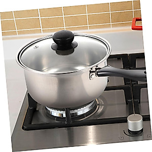 SHOWERORO 1Set Stainless Steel Handheld Soup Pot Stovetop Cooking Pot for Milk and Soup Heating Kitchen Essentials and Easy to Use