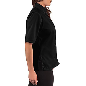 Womens Black Classic Short Sleeve Chef Coat, 2XL