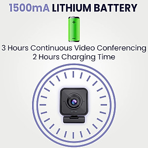 Project Telecom Marconi Wireless HD 1080p Webcam, 2MP, USB-A & USB-C, PC, Laptop, Streaming, Built in Mic, Video Conference Calling, Webinars, Gaming, Compatible with Ecamm Live