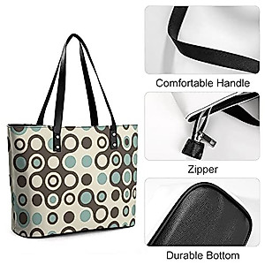 Womens Handbag Dots Pattern Leather Tote Bag Top Handle Satchel Bags For Lady