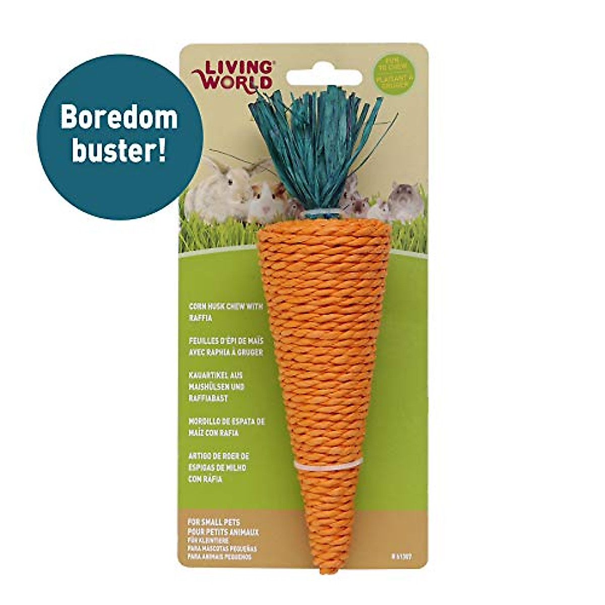 Living World Nibblers Corn Husk Pet Chew, Carrot