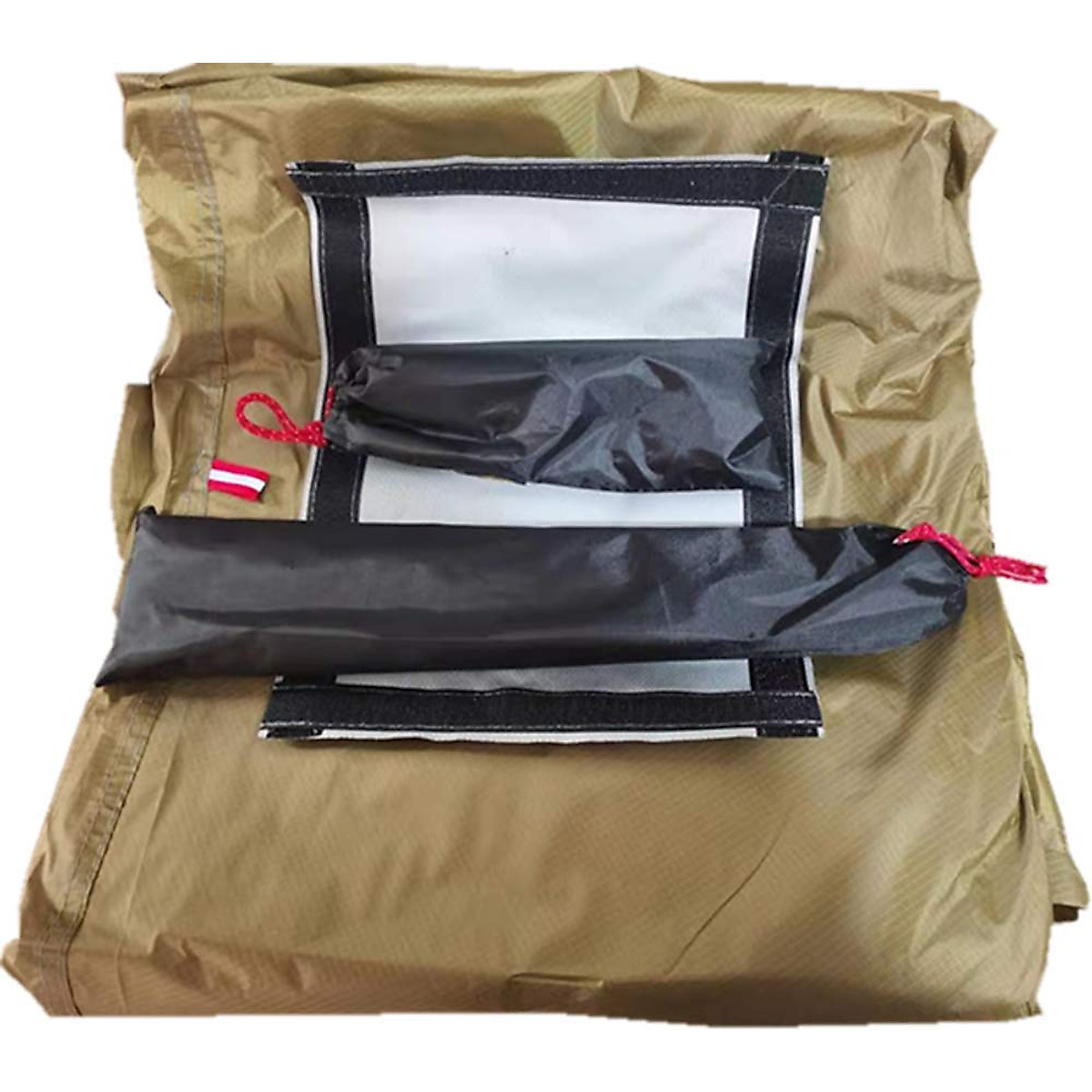 Ultralight 4 Person Tipi Hot Tent with Fire Retardant Stove Jack for Flue Pipes with 2 Doors Height 7.2FT