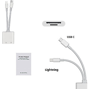 [Apple MFi Certified] iPhone Card Reader, Lightning and USB-C SD/TF Card Camera Adapter Multi-Card Reader with Dual Slot, Plug and Play Compatible with iOS and Android, for iPhone iPad, MacBook, iMac
