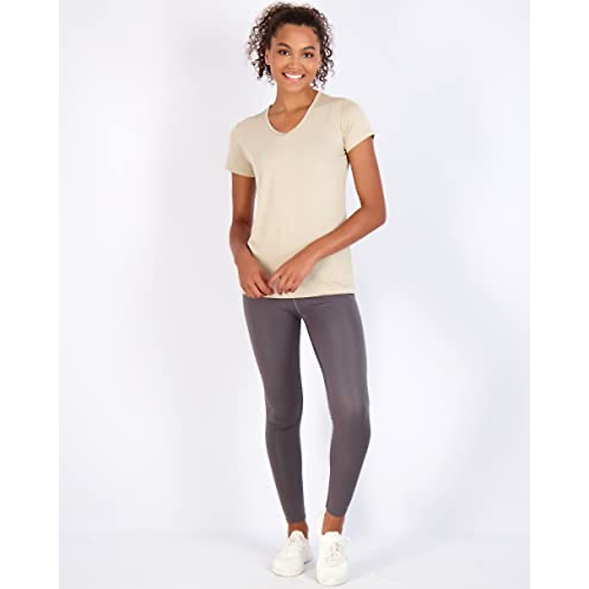 5 Pack: Womens V Neck T-Shirt Ladies Yoga Top Athletic Tees Active Wear Gym Workout Zumba Exercise Running Essentials Quick Dry Fit Dri Fit Moisture Wicking Basic Clothes - Set 12, XL