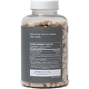 Pure for Men Original Cleanliness Stay Ready Fiber Supplement | Helps Promote Digestive Regularity | Psyllium Husk, Aloe Vera, Chia Seeds, Flaxseeds | Proprietary Formula | 240 Vegan Capsules