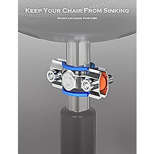 Fix Sinking Office Chair, Upgraded Chair Sinking Stop 304 Stainless Steel with Hexagon Wrench Adjustable Height Chair Saver kit with Leather Pads Support for Stop Sinking UIInosoo