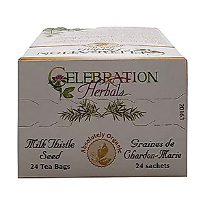 Celebration Herbals Organic Milk Thistle Seed Herbal Tea -- 24 Tea Bags, NET WT.60, 2.11 OZ