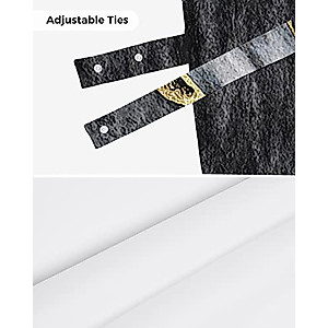 Tie Up Kitchen Curtain Valance Black White Marble with Gold Stripe Adjustable Window Shade Valances Rod Pocket Small Windows Treatment Panel for Bathroom Bedroom,42"x12",Abstract Stone Agate Texture