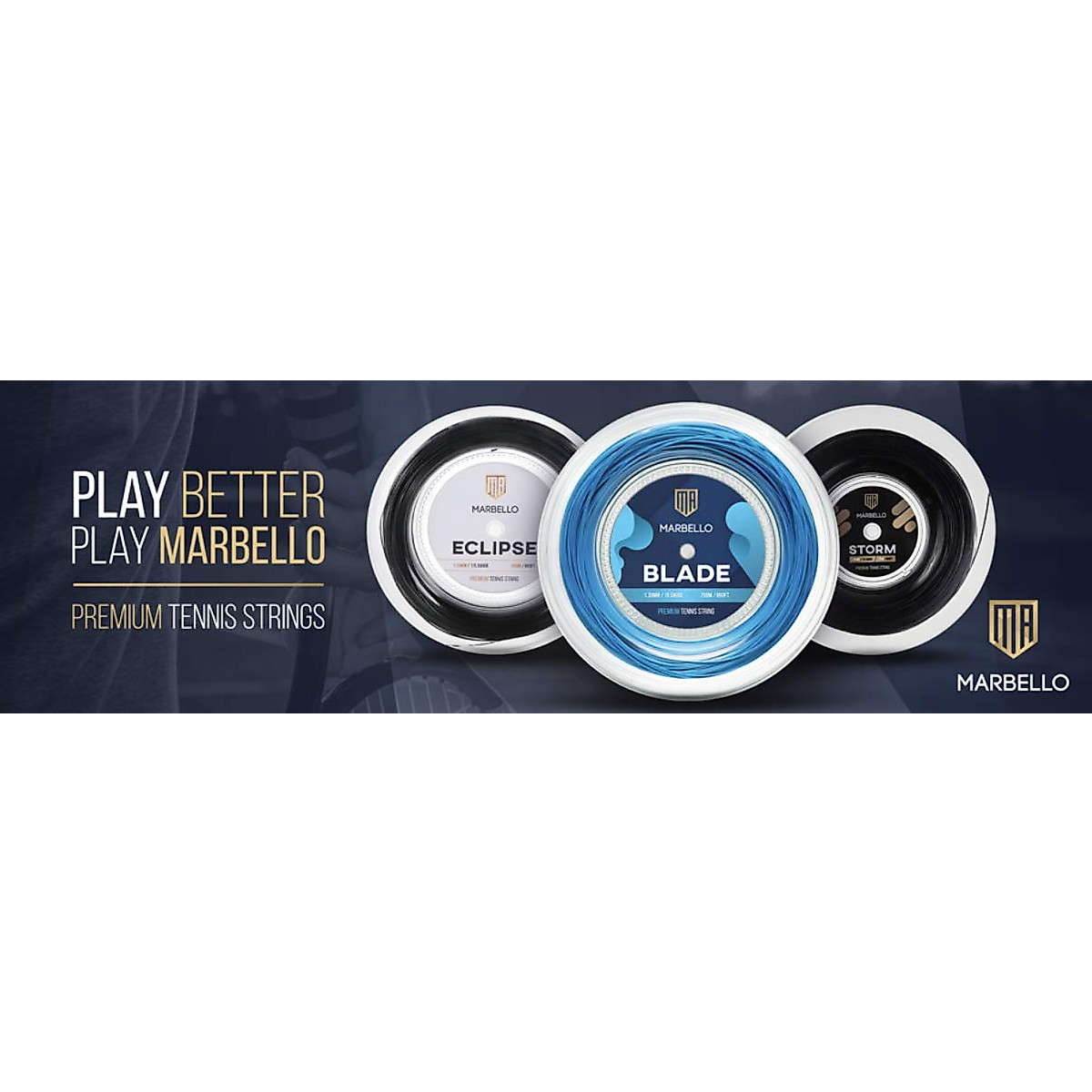 Marbello Blade 1.30 mm /16G (200 m / 660 ft Reel) - Tennis Racket Strings