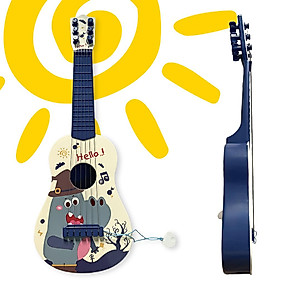 WEY&FLY Kids Toy Guitar 6 String, Baby Kids for Boys Cute Guitar Rhyme Developmental Musical Instrument Educational Toy Coco Guitar for Toddlers Blue