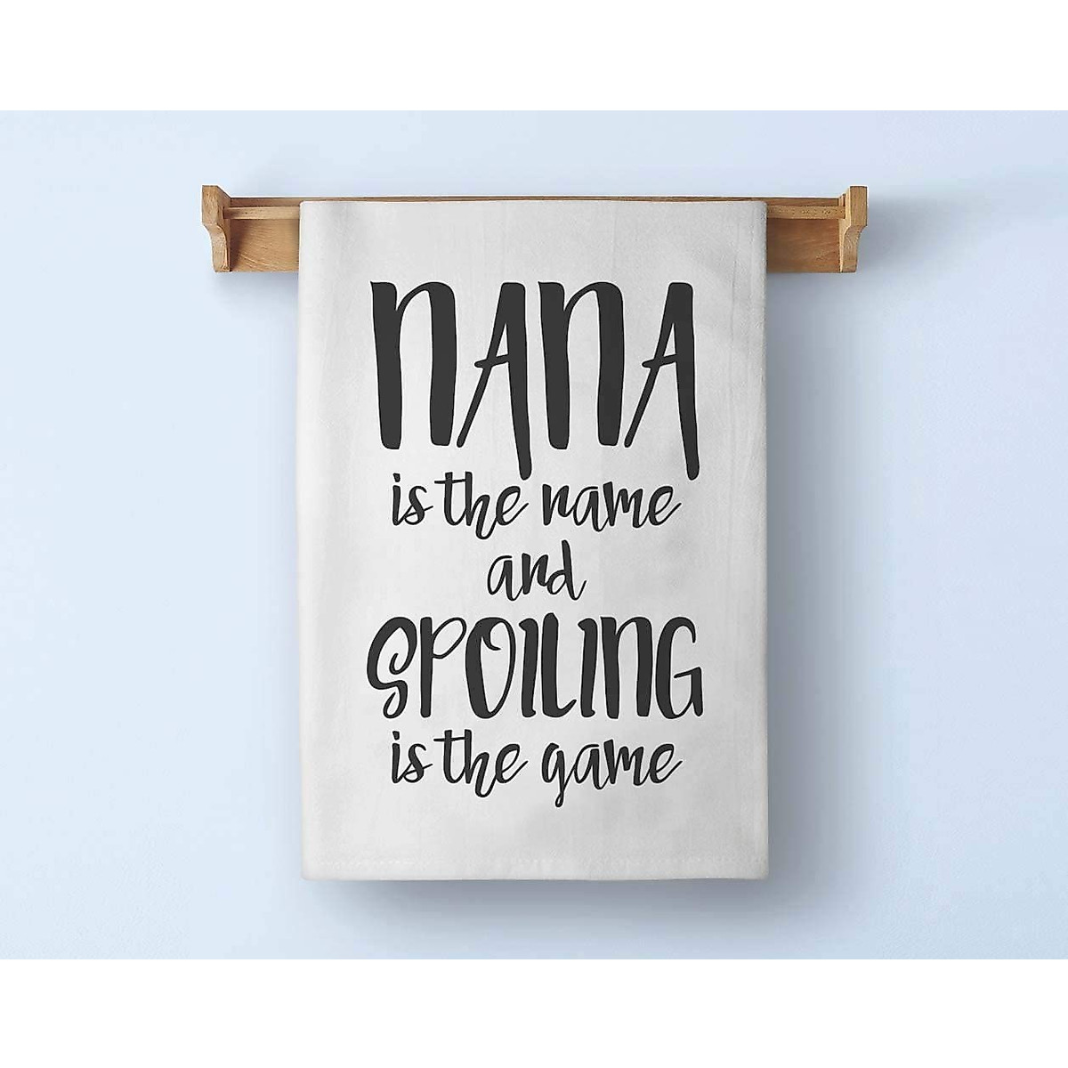 Honey Dew Gifts, Nana is The Name and Spoiling is The Game, Cotton Flour Sack Dish Towels, 27 x 27 Inch, Made in USA, Kitchen Towel, Grandma Gifts, Nana Gifts, Grandparents Day Gift