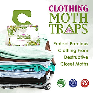 MothMag Moth Traps for Clothes, Closets, Fabrics, and Carpets, Clothing Moth Traps, Clothes Moth Traps, Closet Moth Traps, Moth Pheromone Traps, Extra-Strength Adhesive Glue Clothes Moth Trap, 6 Pack