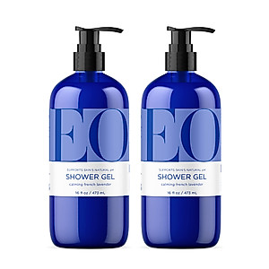 EO Shower Gel Body Wash, 16 Ounce (Pack of 2), Lavender, Organic Plant-Based Skin Conditioning Cleanser with Pure Essentials Oils