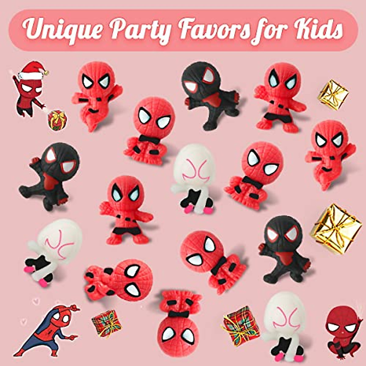 Spider Birthday Party Favors for Kids, 24pcs Mini Mochi Easter Egg Fillers Gift Squishy for Kids, Cute Squishies Pack Gift for His Amazing Friends Boys Girls, Bulk Things Used for Easter Eggs Hunt Treasure Box Prizes Goodie Pinata Filler