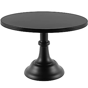 FUNSUEI 12 Inch Round Metal Cake Stand, Detachable Metal Cupcake Stand, Dessert Display Plate for Weddings, Tea Parties, Birthday Parties and Other Celebrations, Black