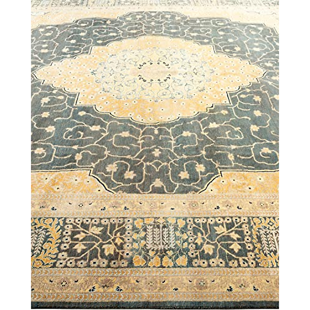 Solo Rugs One of a Kind Hand Knotted Hand Made Wool Traditional Oriental Mogul Gray 8 x 10 Area Rug