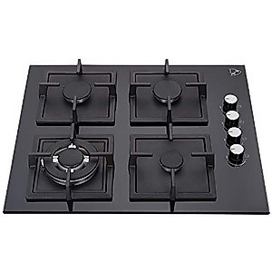 K&H 4 Burner 24 Inch Built-in LPG/Propane Gas Stove Top Glass Surface Cast Iron Cooktop UL/ETL Certified 4-GCW-LPG