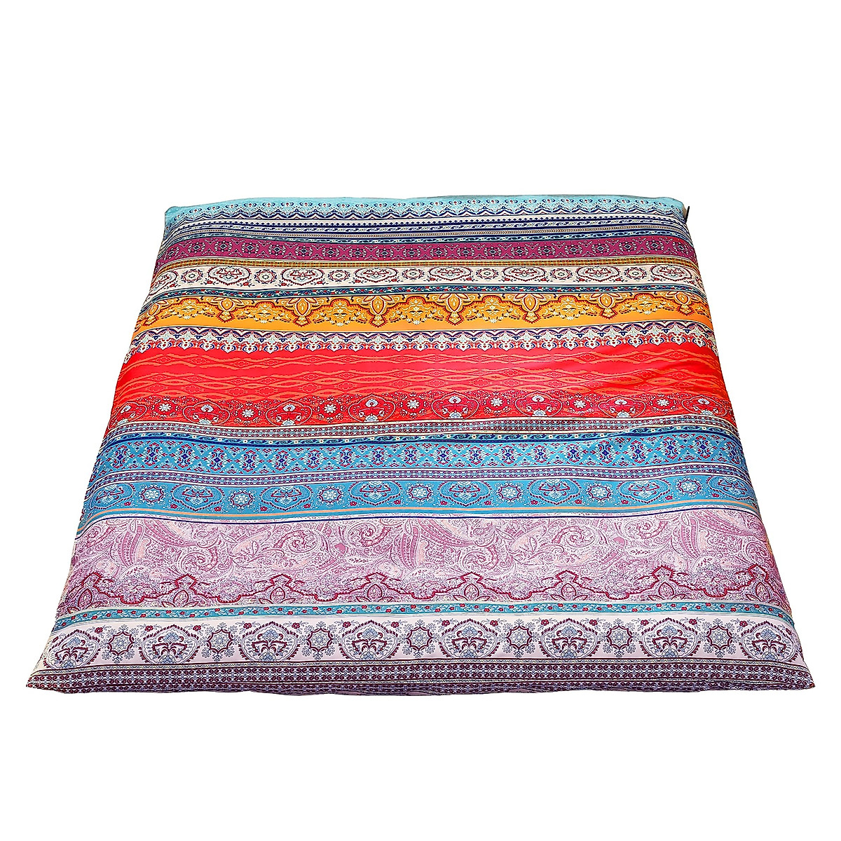 MAXYOYO Mattress Cover for Traditional Japanese Futon Mattress, Futon Floor Mattress Cover with Zipper, Super Soft and Machine Washable, Boho Style, Full