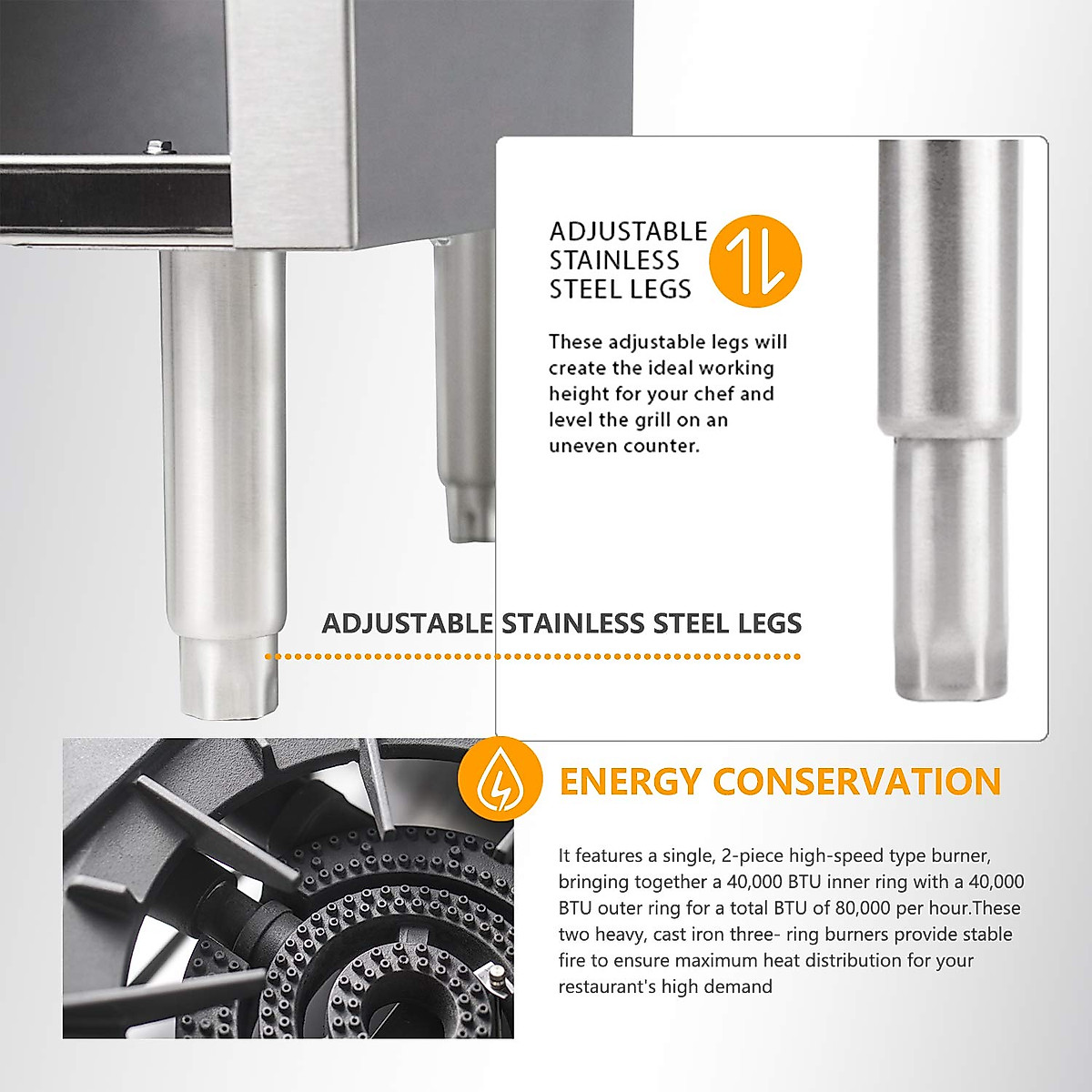 18 Inches 2 Stock Pot Stove - KITMA Liquid Propane Stock Pot Range with 4 Manual Controls for Restaurant(Short Body) - 160,000 BTU